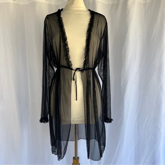 Cosabella | Intimates & Sleepwear | Cosabella Sheer Black Robe Lingerie ...